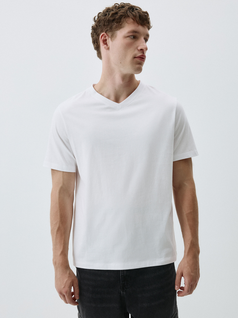Футболка mark regular fit базовая цвет: белый, артикул: 4805110204 ...